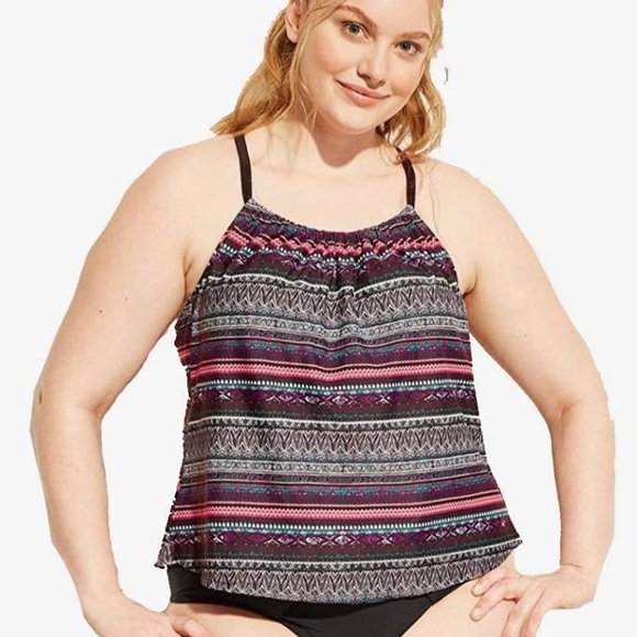 Kona Sol | Swim | Kona Sol Womens Plus Sz 4w Graypink Tankini | Poshmark